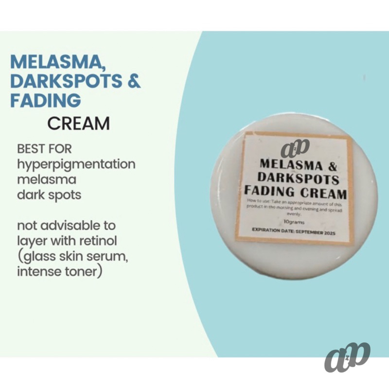 Glam Beauty MELASMA & Dark Spots Fading Cream 10g | Shopee Philippines