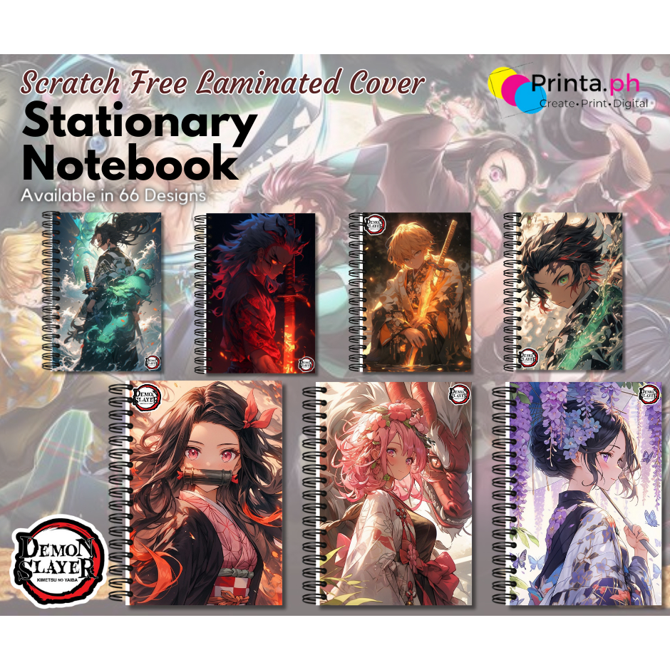 DEMON SLAYER NOTEBOOK - 1pc Anime Stationary Line Journal Notebook A5 ...