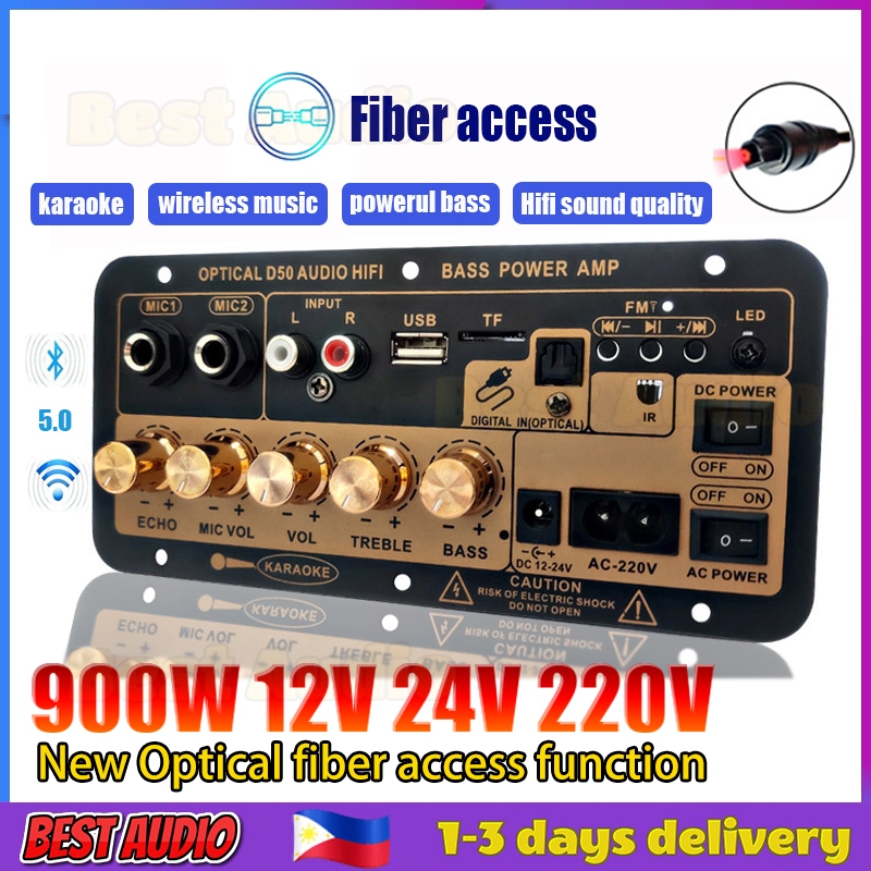 Digital Bluetooth Stereo Amplifier Board Subwoofer Dual Microphone ...