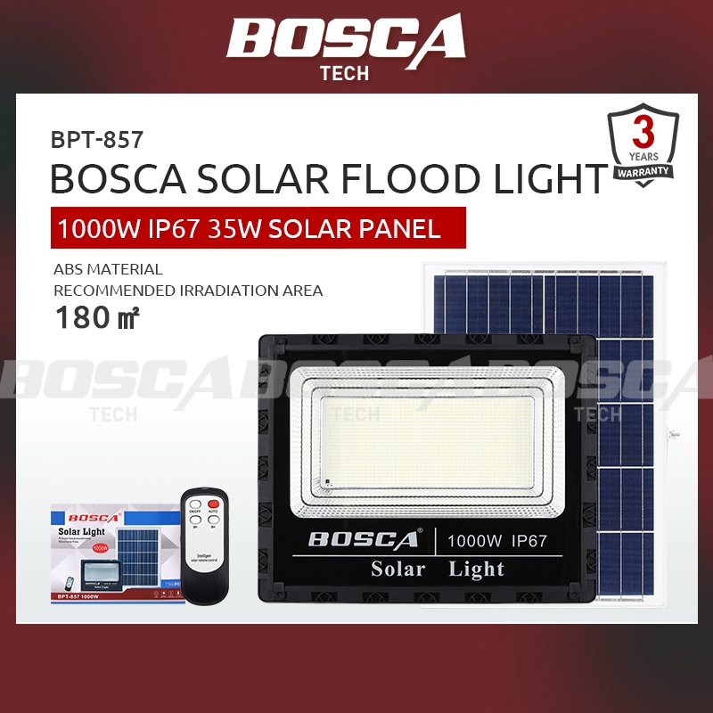BOSCA Solar Flood Light 1000W IP67 solar flood light with remote ...