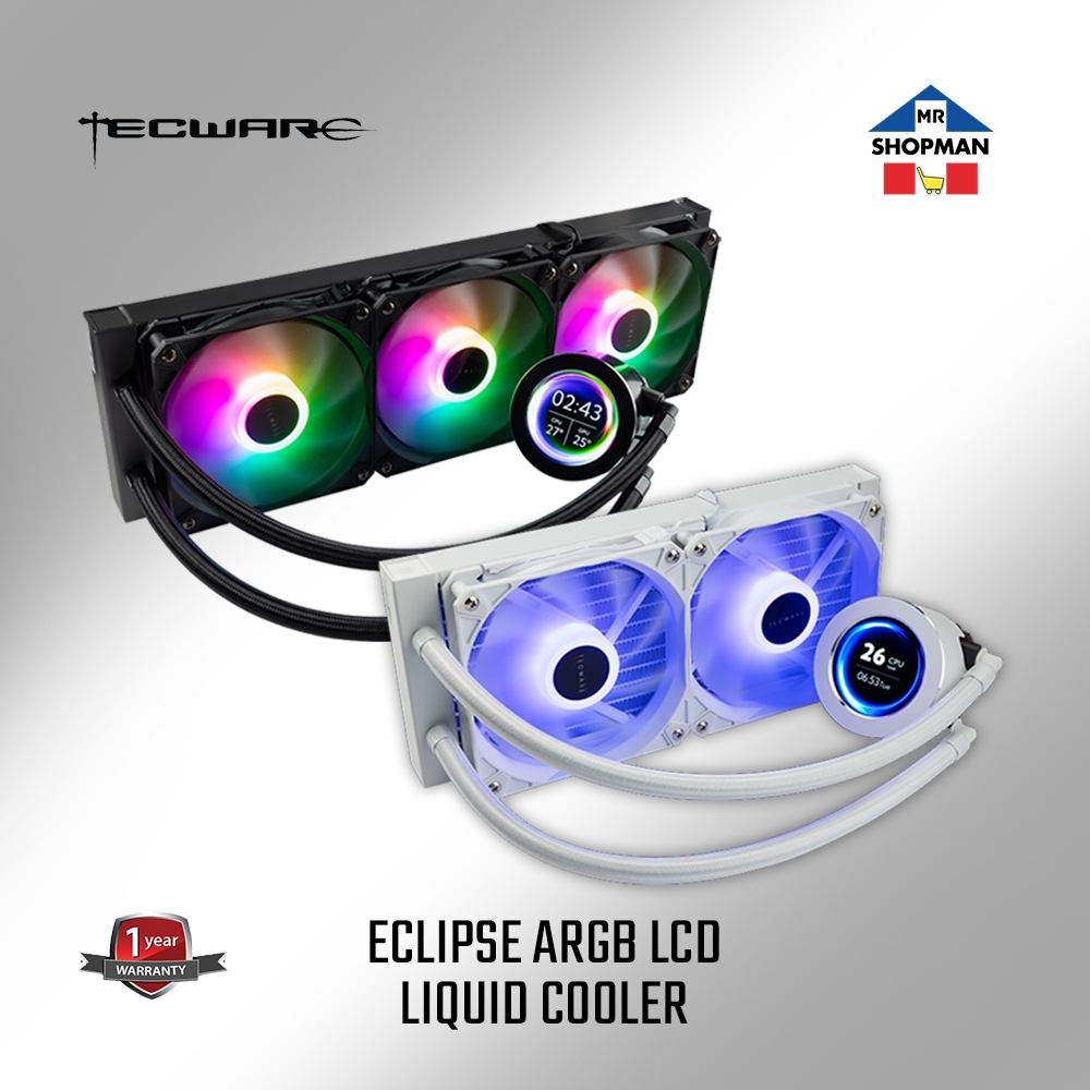 Tecware Eclipse 240 360 Argb Digital Lcd Liquid Cooler Aio Cpu Cooler
