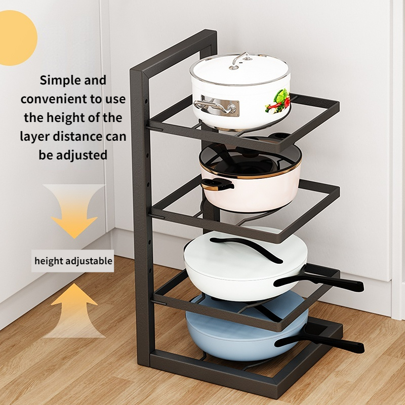 Pot Holder For Kitchen Pot Rack Adjustable Multifunction Pot Shelf ...