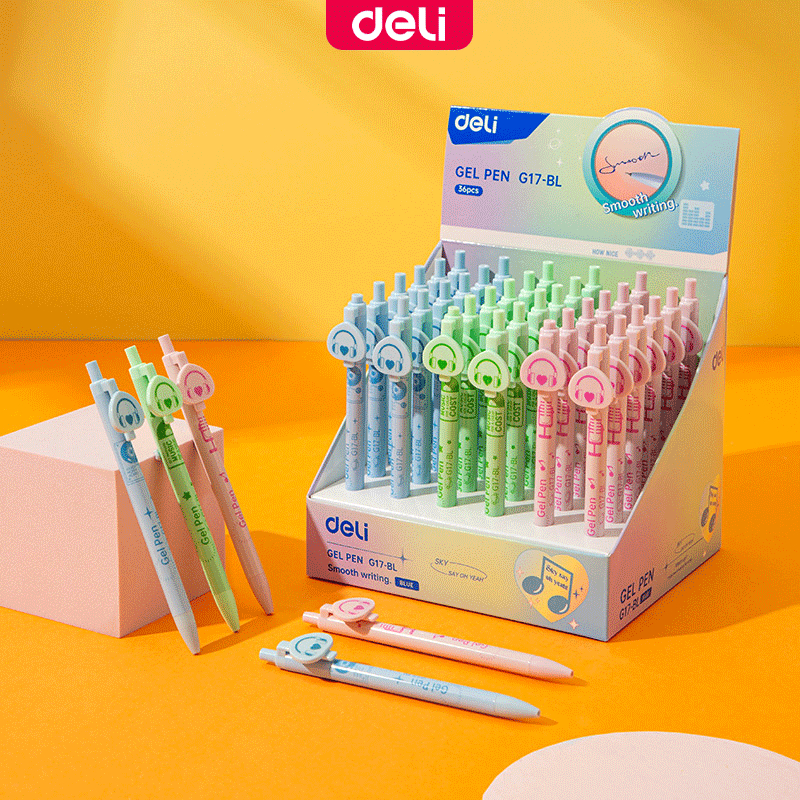 Deli Press Gel Pen 0.5mm Bullet Head Student Write Ballpen EG17 ...