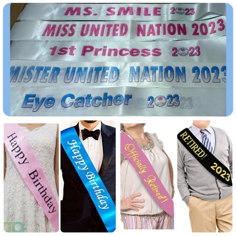 1pc CUSTOMIZE WRAP AROUND SASH || Batch 1 : TEXT ONLY or With LOGO ...