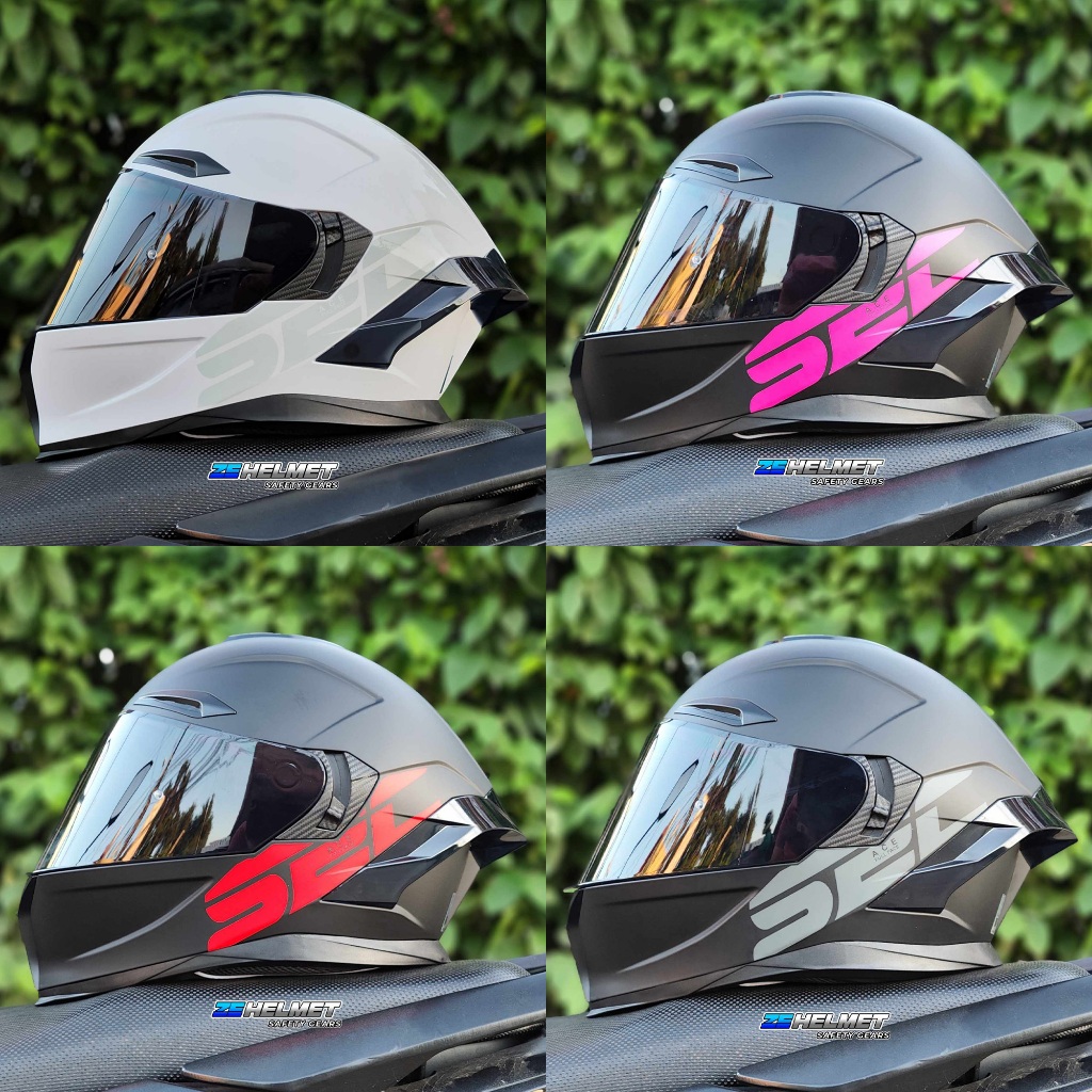 SEC ACE PLAIN (All Colors) FULL FACE - DUAL VISOR (with FREE Clear Lens ...
