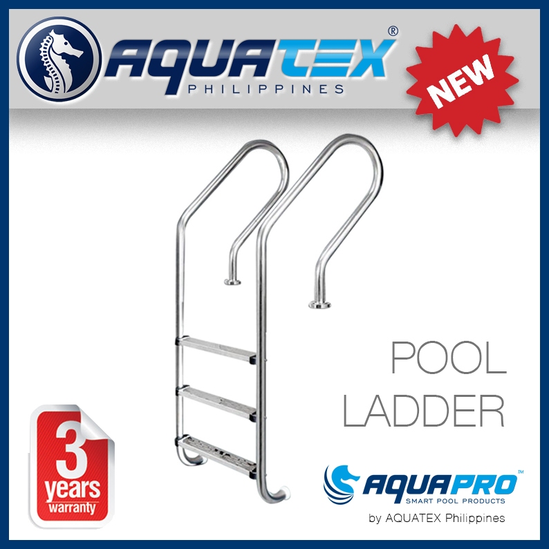 AQUAPRO AP1008 Pool Ladder with Built-in P Shaped Grab Rail 2 or 3-step ...