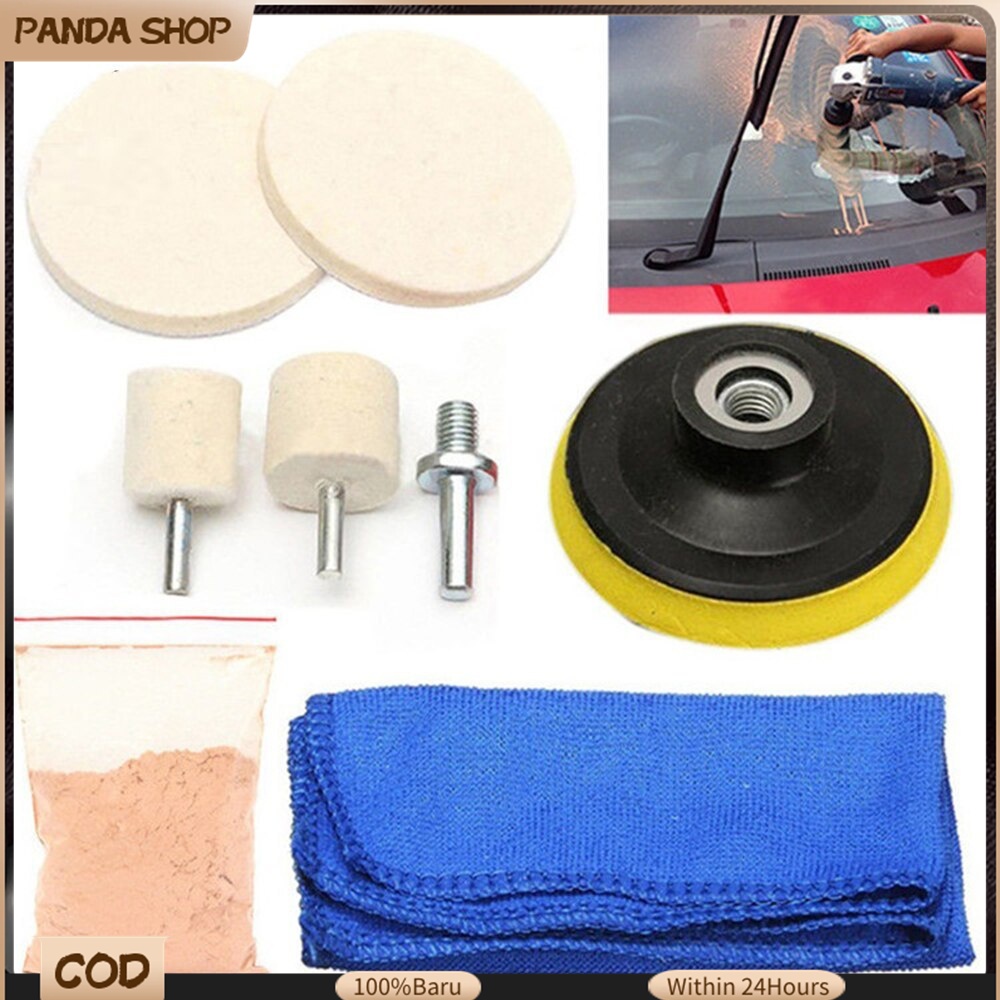 10pcs/set Car Glass Polishing Powder Kit Wool Felt Polishing Pad Wheel ...