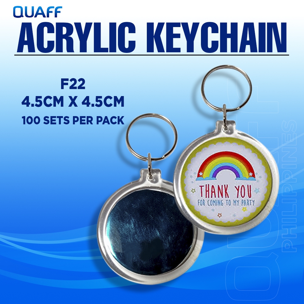 QUAFF Acrylic Keychain F22 Circle Photo Insert Keychain (100 sets per ...