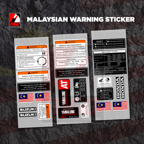 MALAYSIAN WARNING STICKERS with shifting pattern and Malaysia flag ...