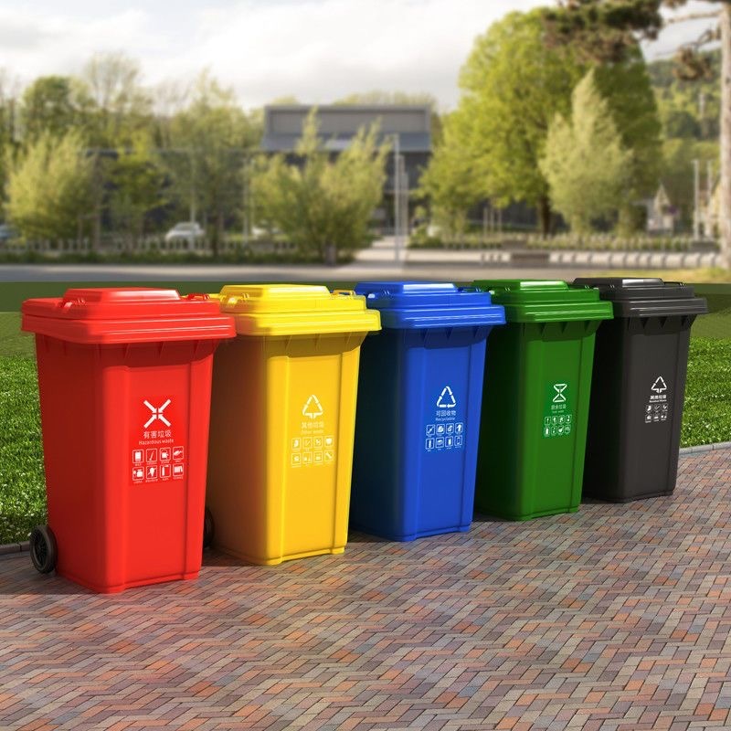 Outdoor sorting bin 240L-30L kitchen waste storage box park mall sorting garbage bin trash can ...