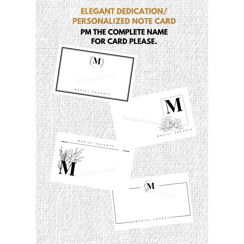 ELEGANT DEDICATION/ PERSONALIZED NOTE CARD | Shopee Philippines