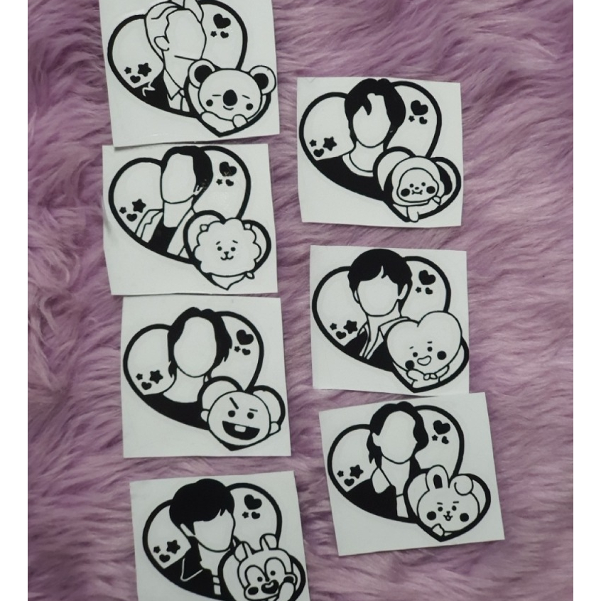 BTS MEMBER LINE ART + BT21 DECAL STICKERS | Shopee Philippines