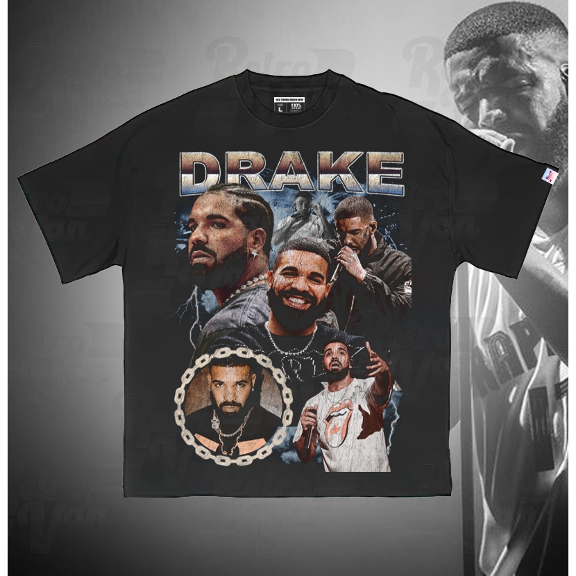 RETROVANDrake Vintage (CRACKED TEXTURE) Bootleg Design Halftone ...