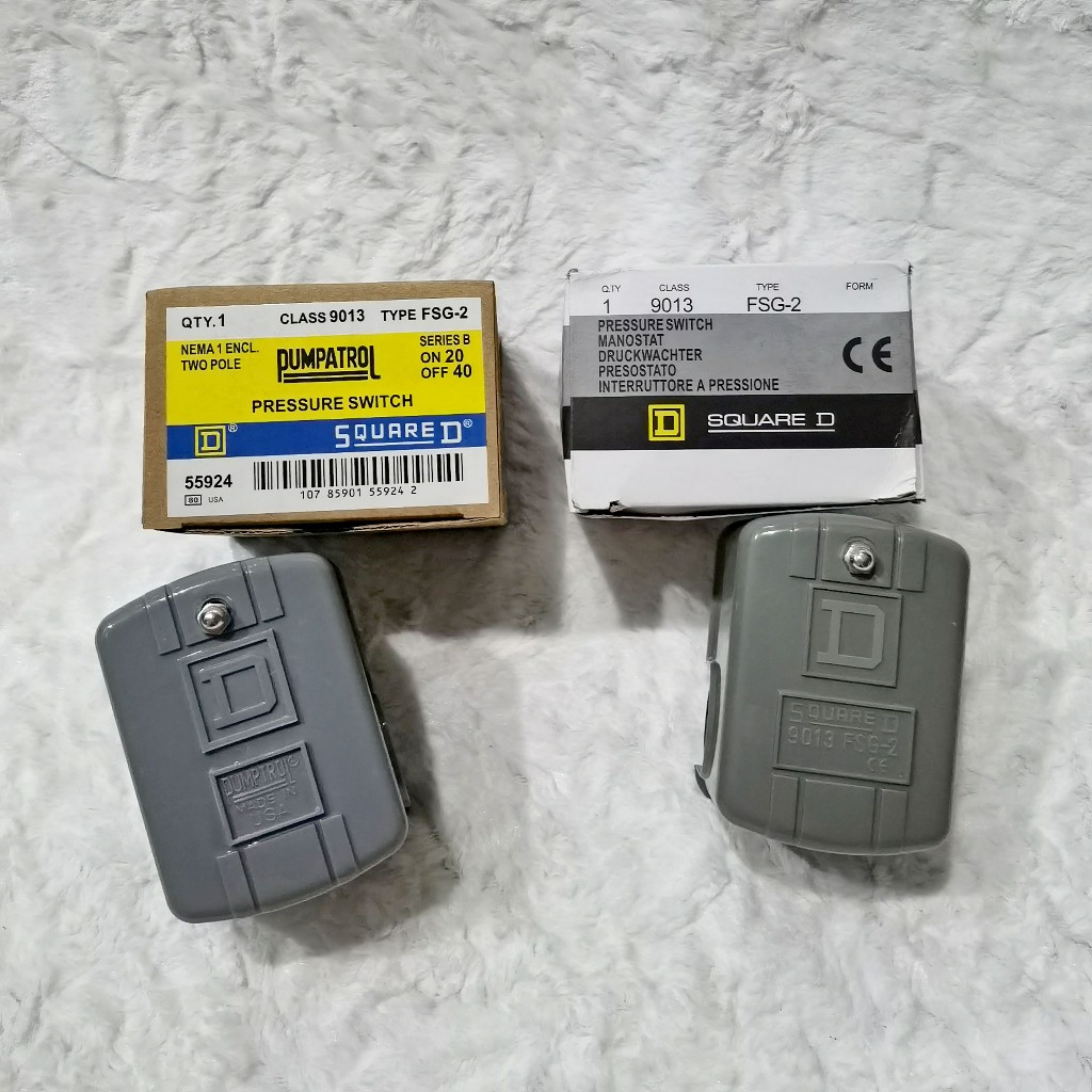 HEAVY DUTY SQUARE D PUMPTROL POWERFHOUSE Pressure Switch Water Pump Type FSB-2 Class 9013 Series ...