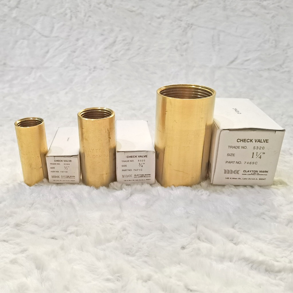 CLAYTON MARK Check Valve Trade no 5320 Fluid Fuel Flow Backflow Brass ...