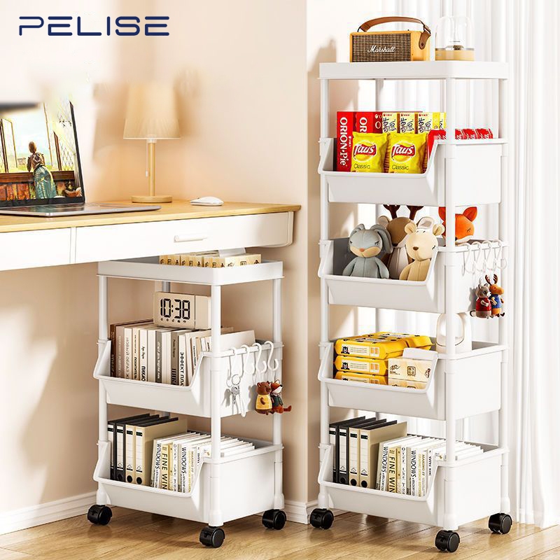 Pelise 4/5 Layers Moving Rack Kitchen Storage Shelf Wall Cabinets ...