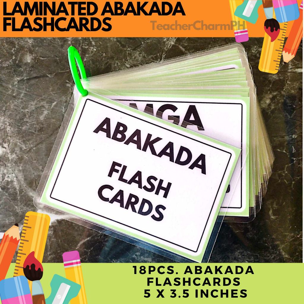 ABAKADA Laminated Educational Flashcards with ring | Shopee Philippines