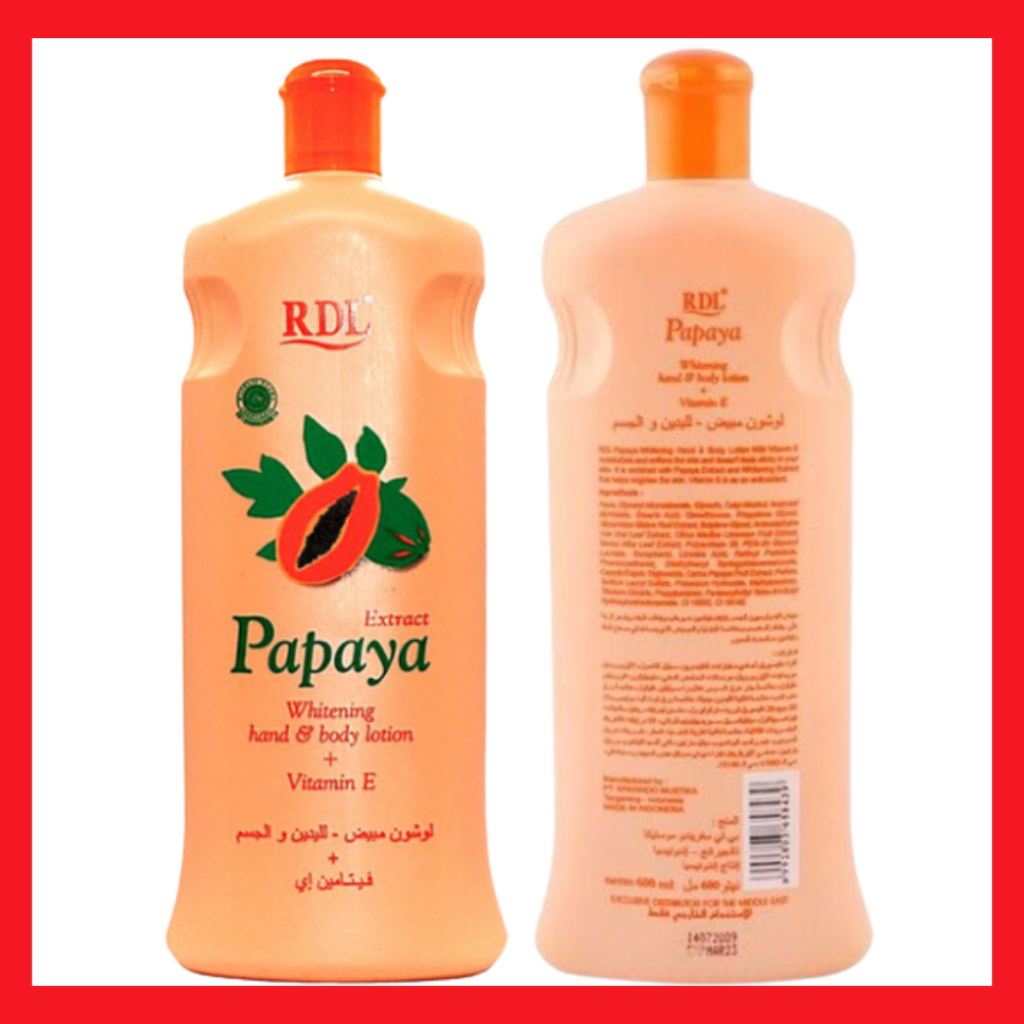 RDL Whitening Papaya Lotion from UAE 600ml Original Whitening Glass ...