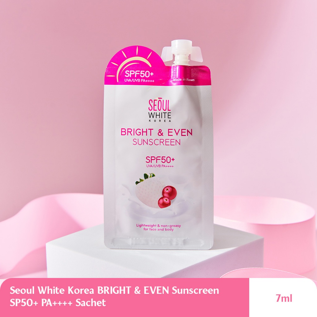 Seoul White Korea BRIGHT & EVEN Sunscreen SP50+ PA++++ Sachet 7ml ...