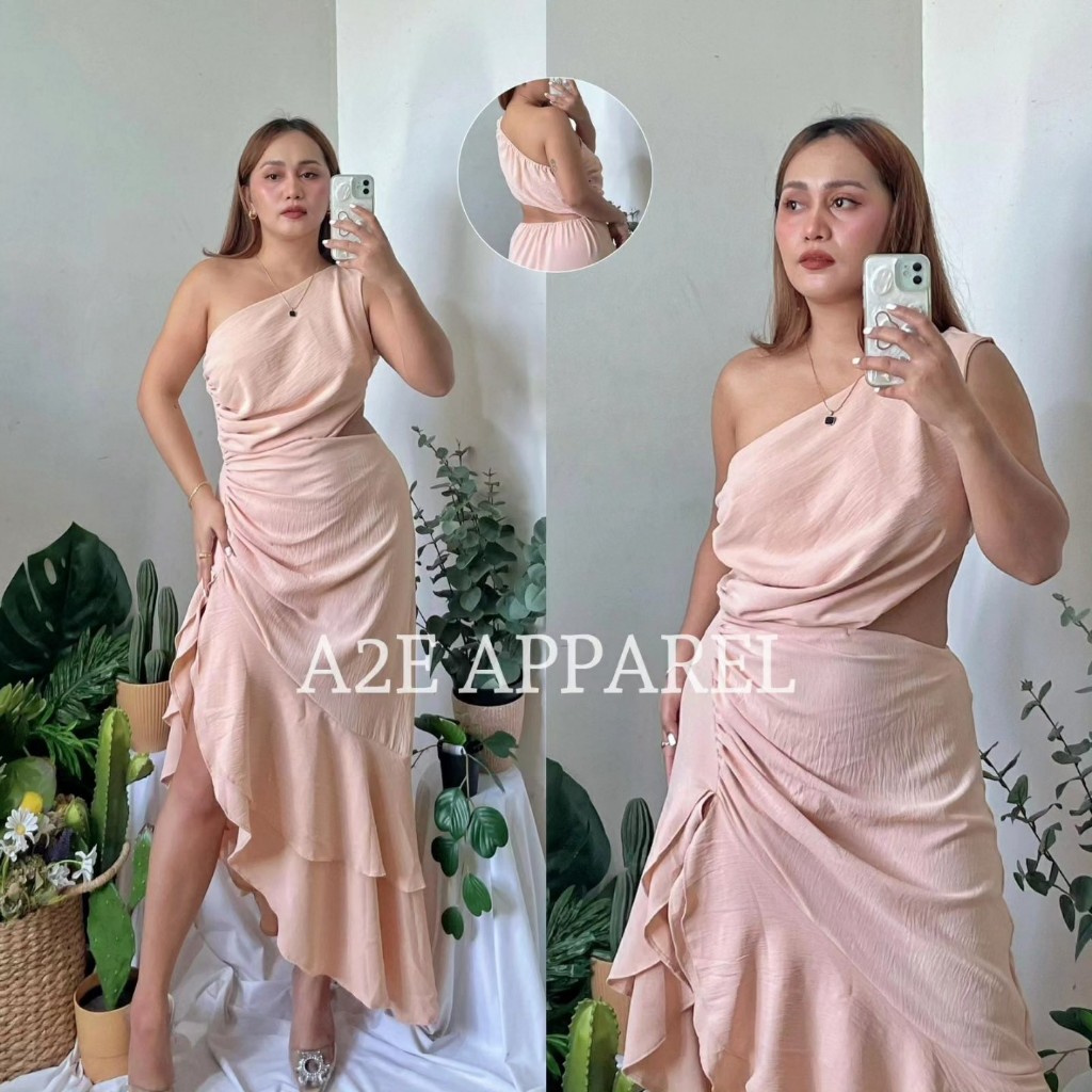 A2E | Fida Dress | Assymetrical One Side Ruffles Layered Cut Out Sexy ...