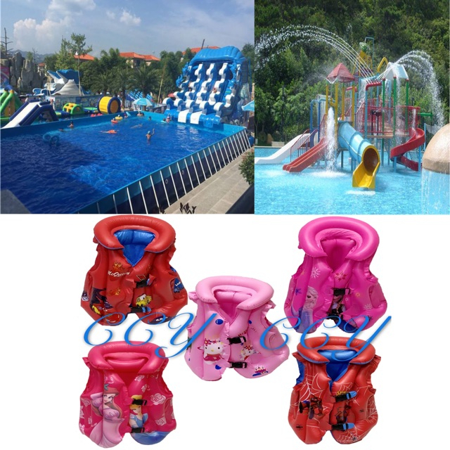 Inflatable Cartoon Character Kids Swimming Safety Vest Floater Life ...