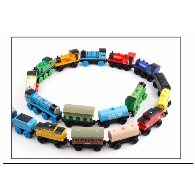 Wooden train toys for children magnetic train locomotive train cabins ...