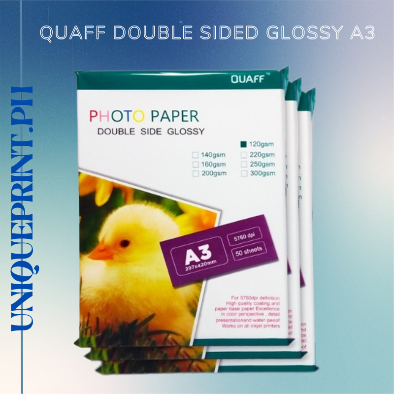QUAFF Double Sided Glossy Photo Paper A3 Size (50 sheets per pack ...