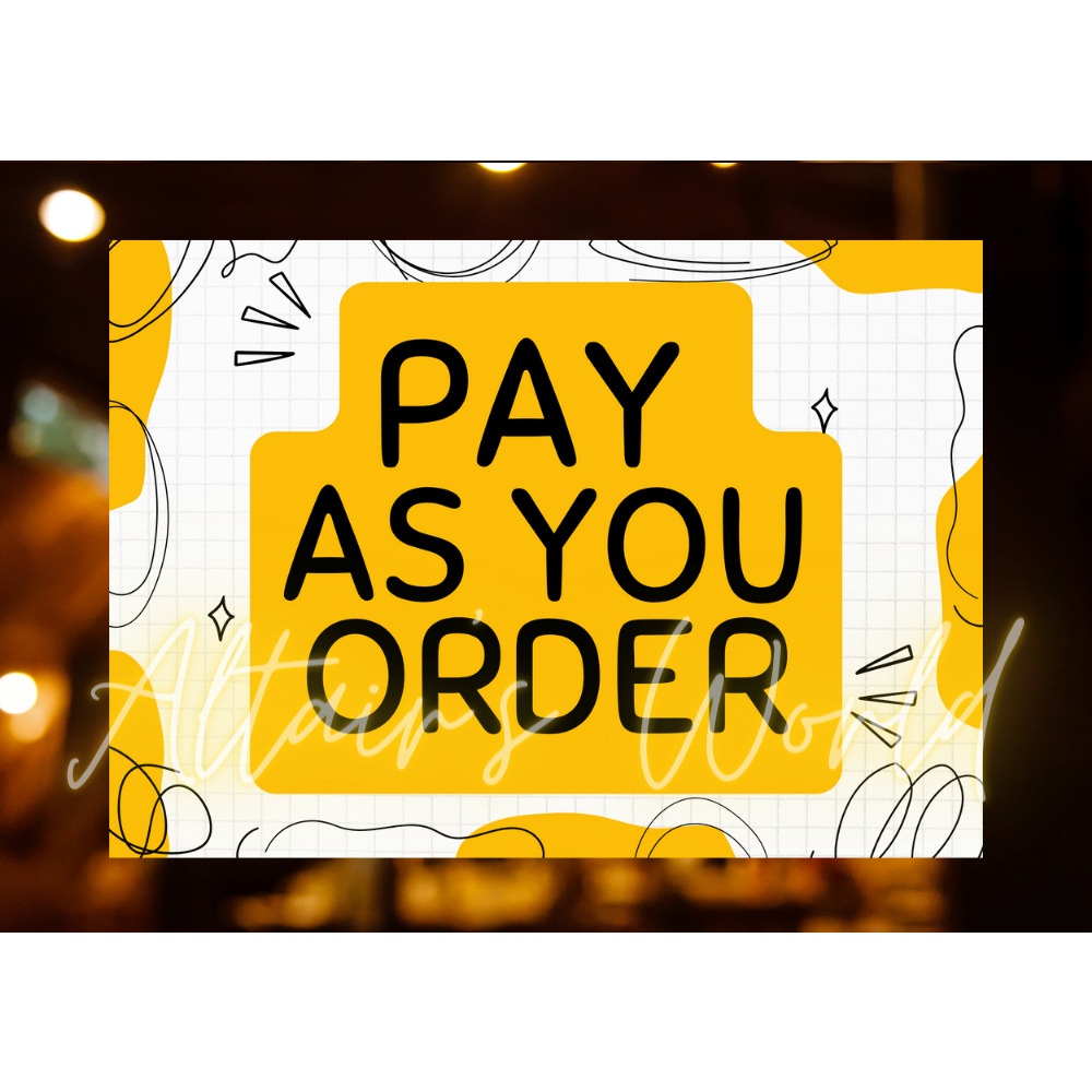Pay As You Order Signage Store Signage for Business Laminated Sign ...