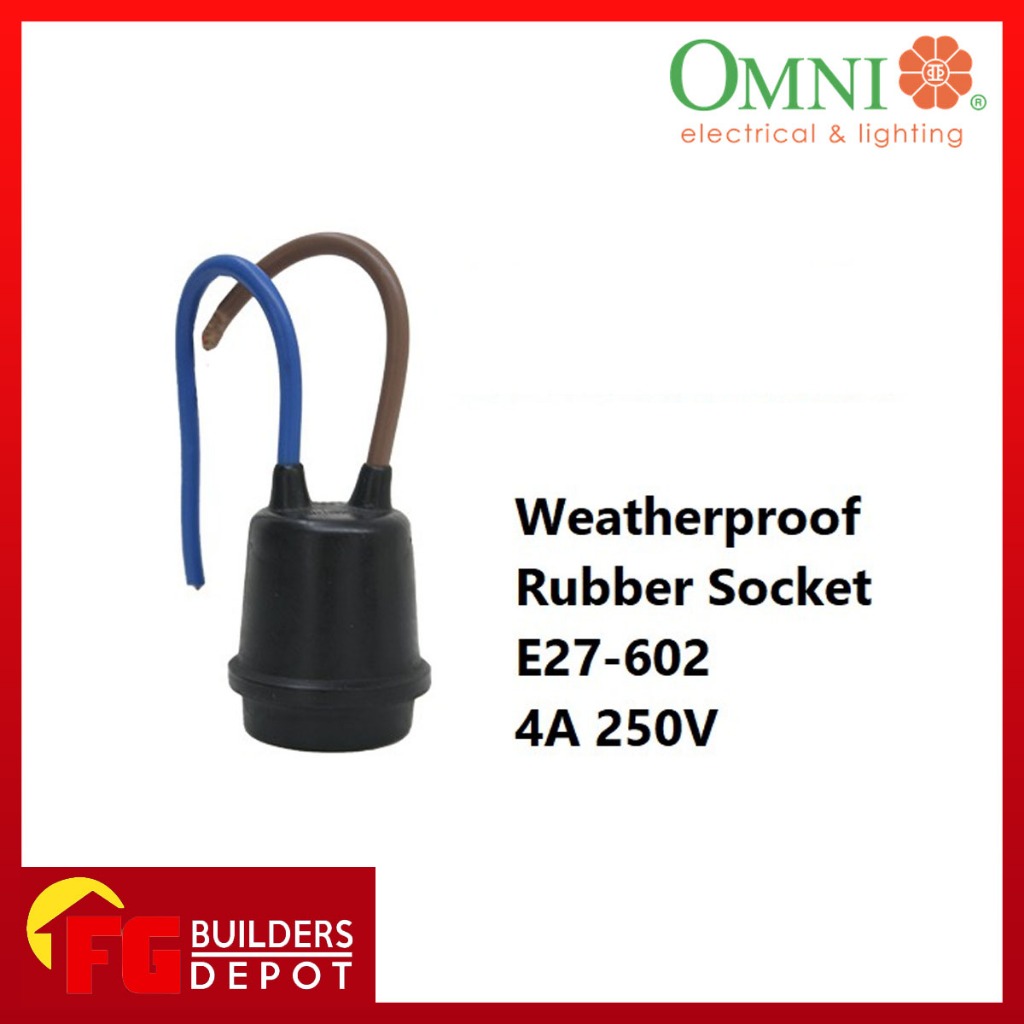 OMNI WEATHERPROOF RUBBER SOCKET E27 602 4A 250V BLISTER PACK | Shopee ...