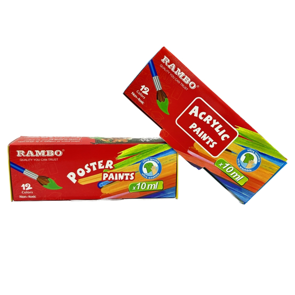 Rambo Poster Paints & Acrylic Paints washble 12 Colors x10ml | Shopee ...