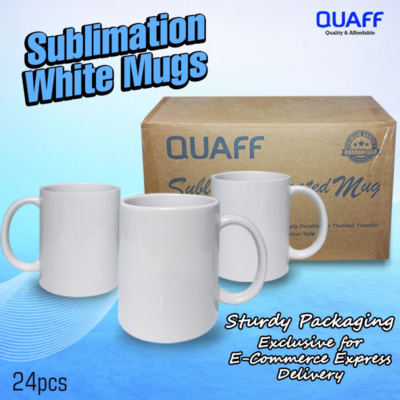 1-Box QUAFF Sublimation Coated White Mug 11oz Sublimation Coated ...