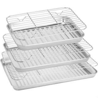 Set cooling rack with tray,steam racks,baking basket,draining rack,BBQ ...