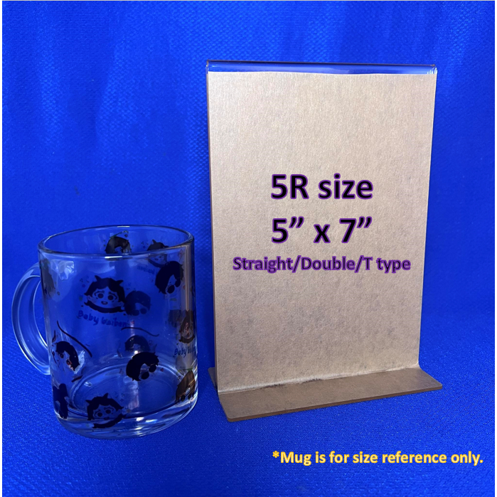 Clear Acrylic Stand [5R - 5" x 7"] Double/Straight Type-Portrait sign ...