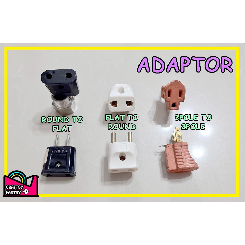 (PER PIECE) Plug Adapter/ Plug Adaptor Round to Flat/ Flat to Round/ 3 ...