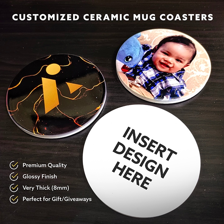 Premium Customized Ceramic Mug Coaster (Send your Design) | Creativc ...