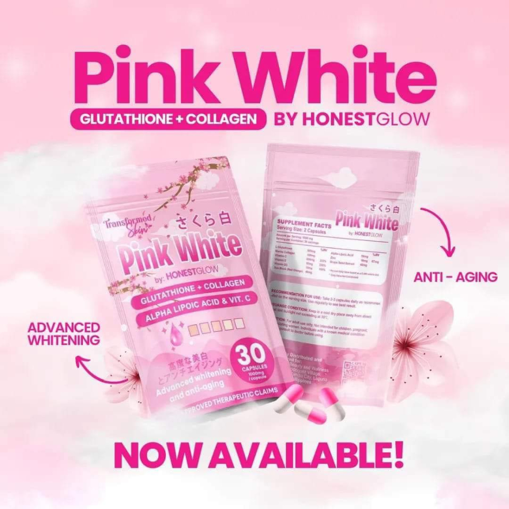VM 30Capsule Pink White Glutathione + Collagen By Honest Glow | Shopee ...