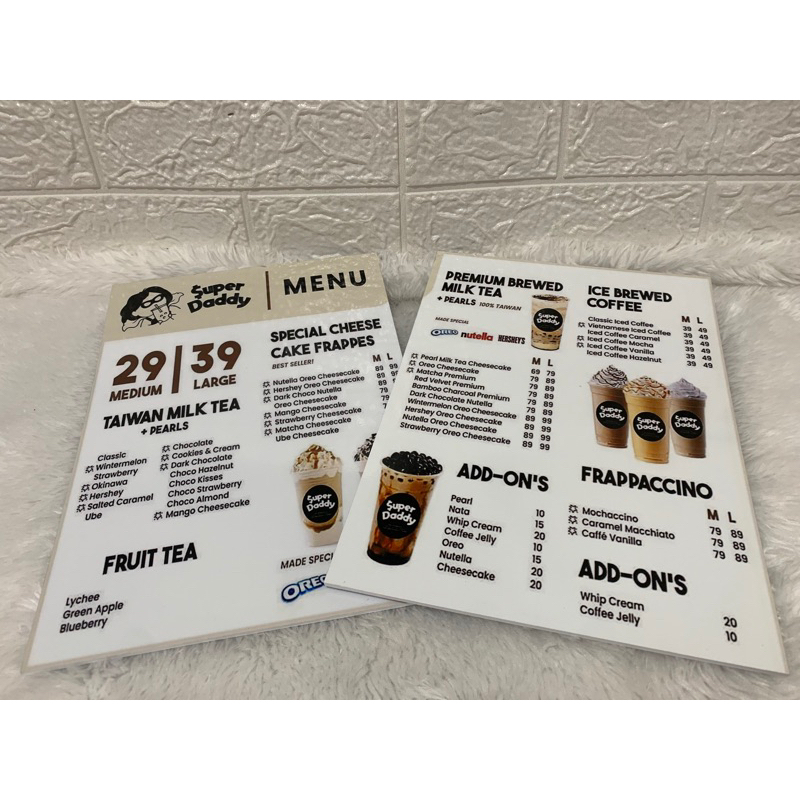 Flat type Sintra Board | Menu Board | Signage A4 size | Shopee Philippines