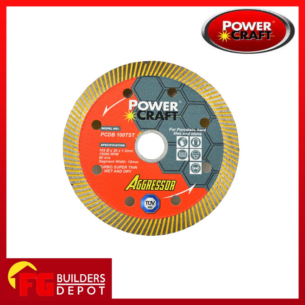 POWERCRAFT PCDB100TST DIAMOND BLADE TURBO SUPER THIN AGGRESSOR 1.2MM | Shopee Philippines