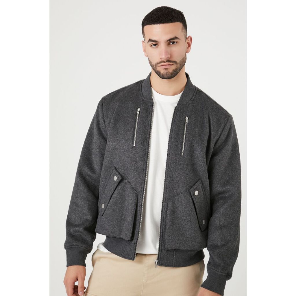 Forever 21 Men's Brushed Bomber Jacket | Shopee Philippines