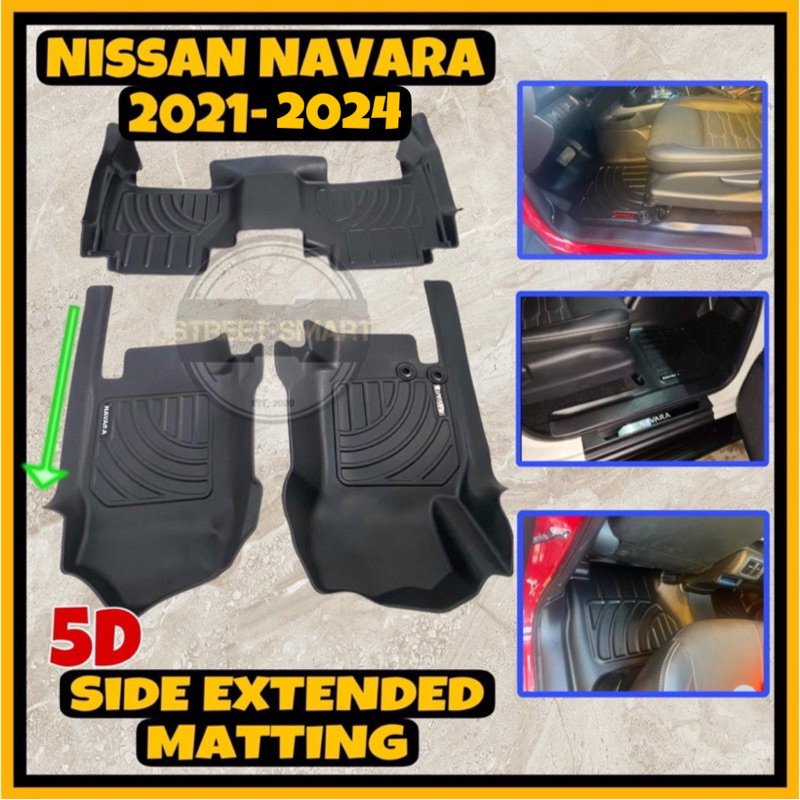 NISSAN NAVARA 2021-2025 PRO4X/VE/VL 5D SIDE EXTENDED DEEP DISH MATTING ...