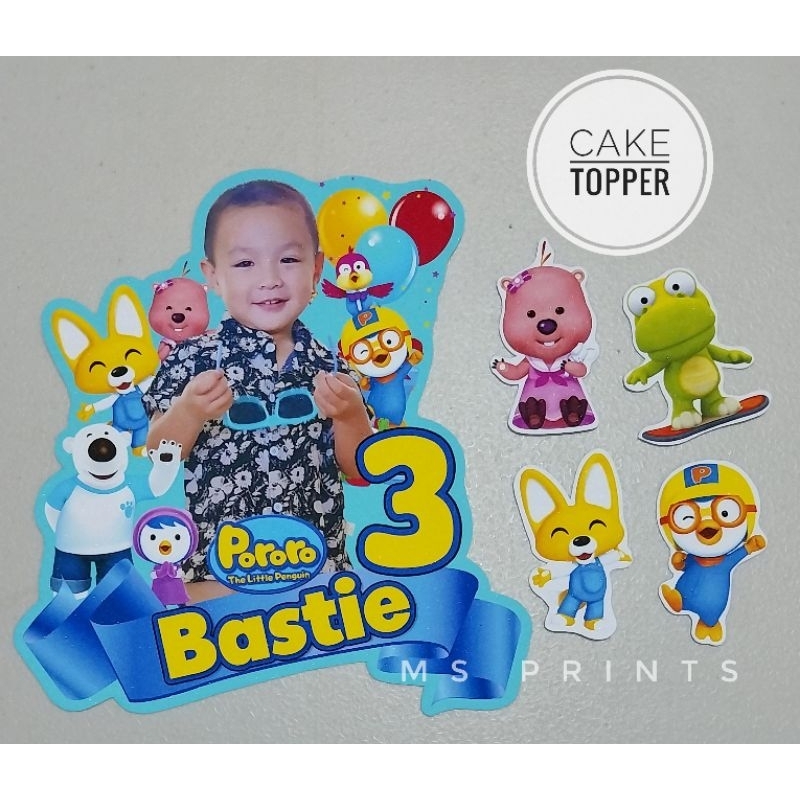 PORORO cake toppers, cupcake toppers, name banner | Shopee Philippines