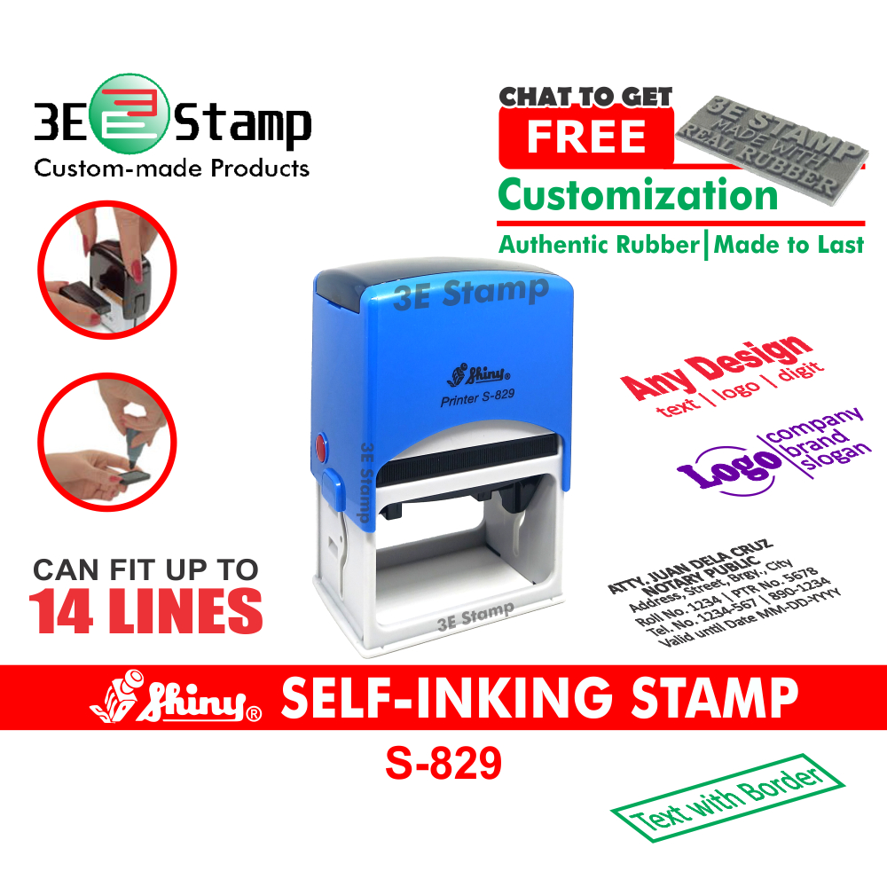 3E STAMP Shiny 829 / S829 / S-829 Self inking Heavy Duty Stamp for ...