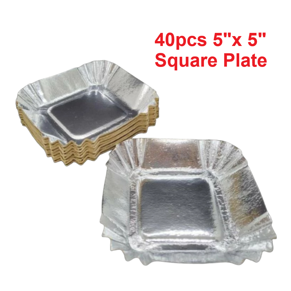 Silver Coated Paper Trays, Square Plate for Kikiam/ Hotdog/ Footlong ...