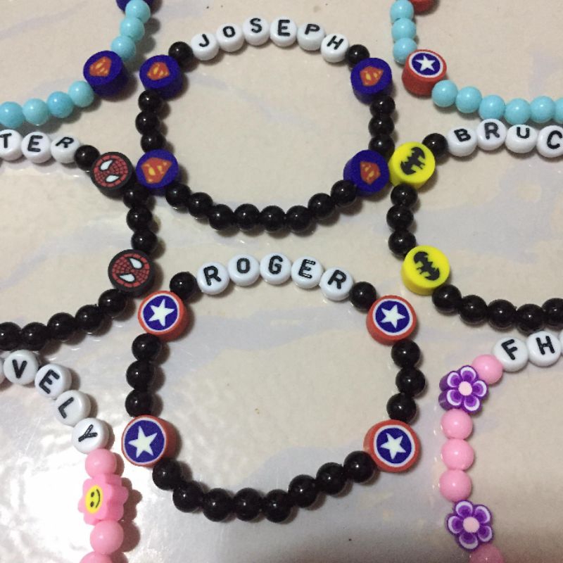 Personalized/Customized Beaded Bracelet Superhero Designs for Kids ...