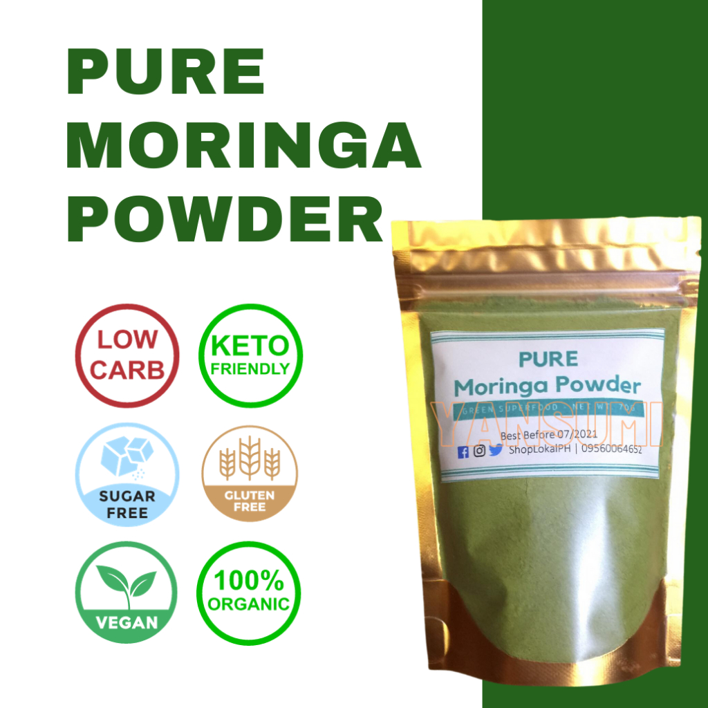 Pure Moringa Malunggay Powder | Unsweetened | Vegan | Shopee Philippines