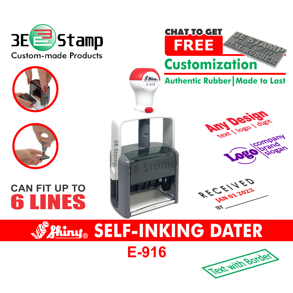 3E STAMP Shiny 916 / E916 / E-916 Self inking Heavy Duty Stamp for ...