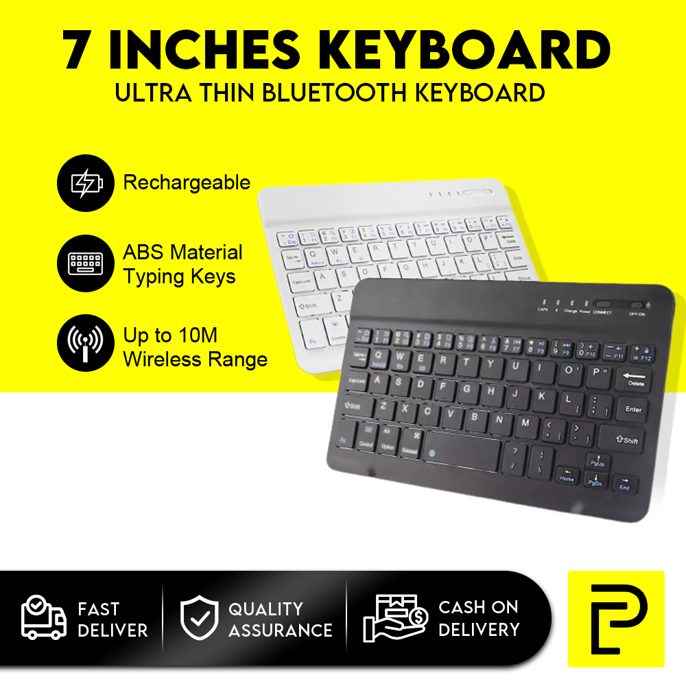 Popcorn 7 Inches Wireless 3.0 Bluetooth Keyboard Travel Portable Ultra ...