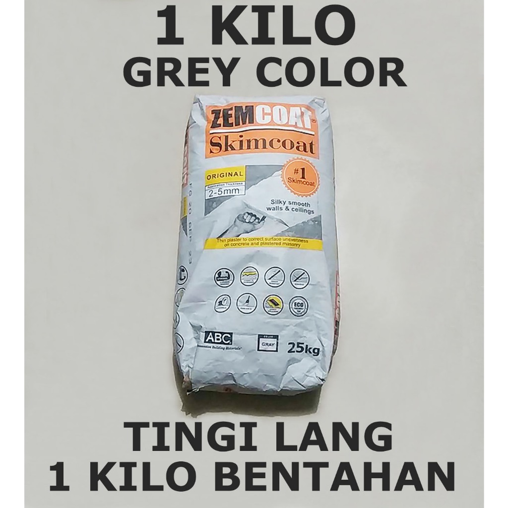 ( 1 KILO ) ABC ZEMCOAT SKIMCOAT GREY COLOR == 1 KILO == SKIM COAT ...