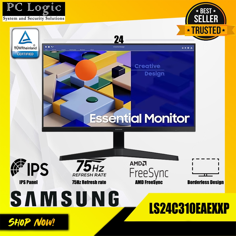 SAMSUNG LS24C310EAEXXP 23.8" LED IPS FLAT MONITOR BLACK 1920X1080 ...