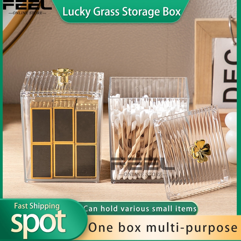 1Piece Makeup Storage Organizer Bathroom Jar Cotton Swab Storage ...